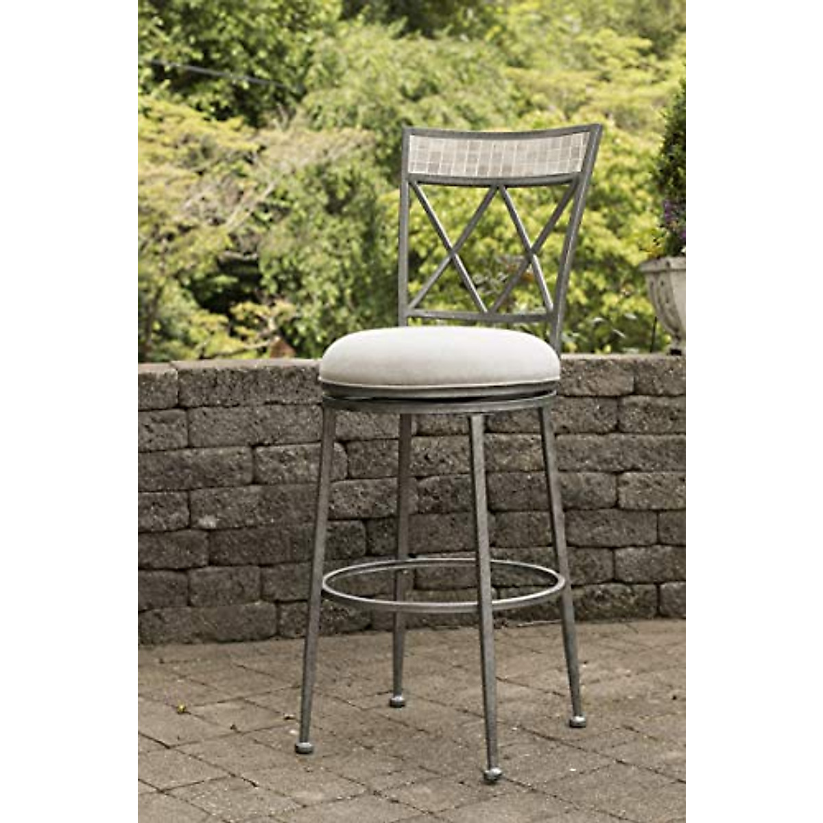 Hillsdale Furniture Milestone Counter Stool, Height, Aged Pewter