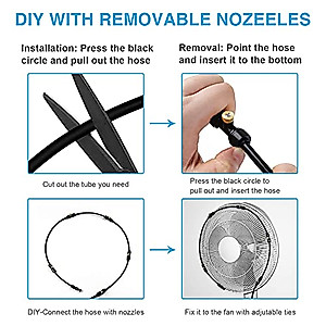 Misters for Outside Patio, 75FT Misting Cooling System for Patio, 75FT (23M) Misting Line+28 Mist Nozzles+3/4" Brass Adapter,Outdoor Mister System for Patio Garden Greenhouse Trampoline for waterpark