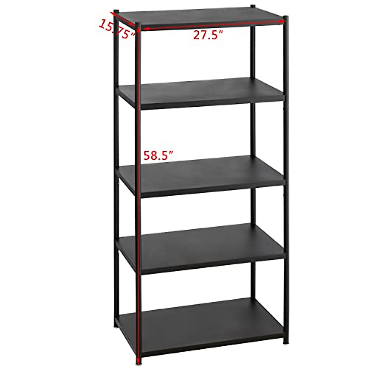 ALIMORDEN 27.5 Inch 5 Tire Storage Shelf Metal Wire Shelving Rcak Black Utility Rack Standing Corner Storage Cabinet