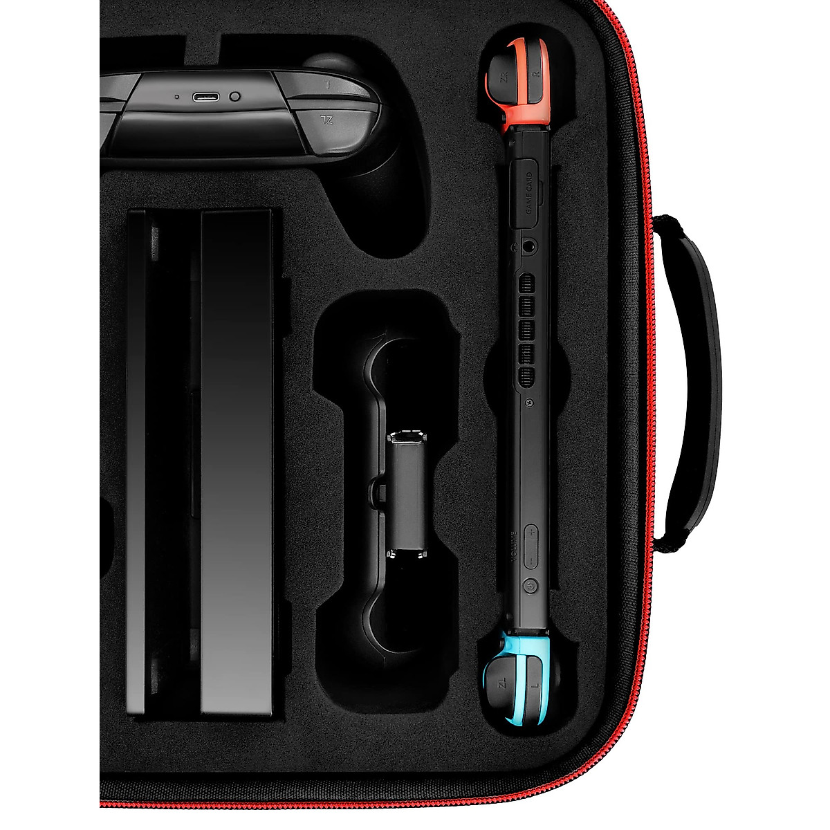 COOWPS Switch Case Compatible with Nintendo Switch and Switch OLED Model, with 21 Switch Games Card Slots, Portable Full Protection Travel Bag for Switch Console Pro Controller Accessories Green
