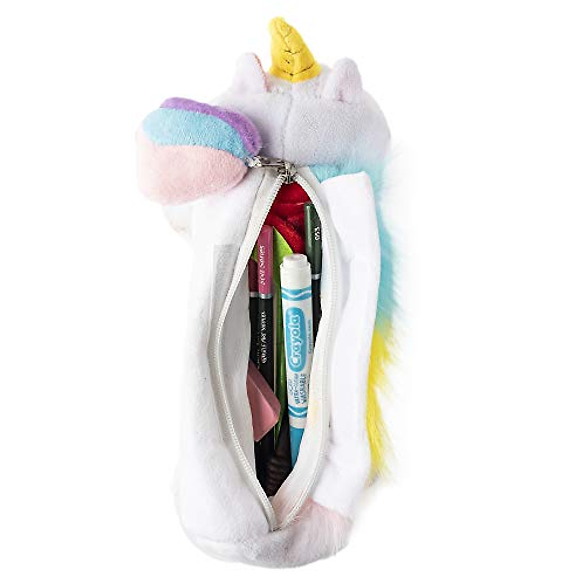 Unicorn Pencil Case for Girls, Cosmetic Makeup Pen School Supplies Marker Pouch Bag with Zipper for School Work College Office Desk Travel Teens Tweens Gift