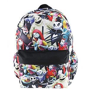 Disney's Nightmare Before Christmas 16 inch All Over Print Deluxe Backpack With Laptop Compartment