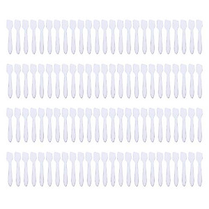 Reusable Mini Make-up Spatulas, 100 pieces,Transparent.