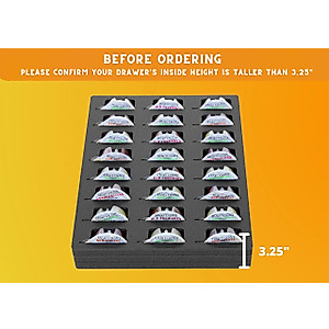 Polar Whale 2 Cocktail Capsule Drawer Organizers Tray Insert Compatible with Bartesian for Kitchen Home Bar Party Waterproof Washable Black Foam 24 Compartment 11.9 x 15.9 Inches
