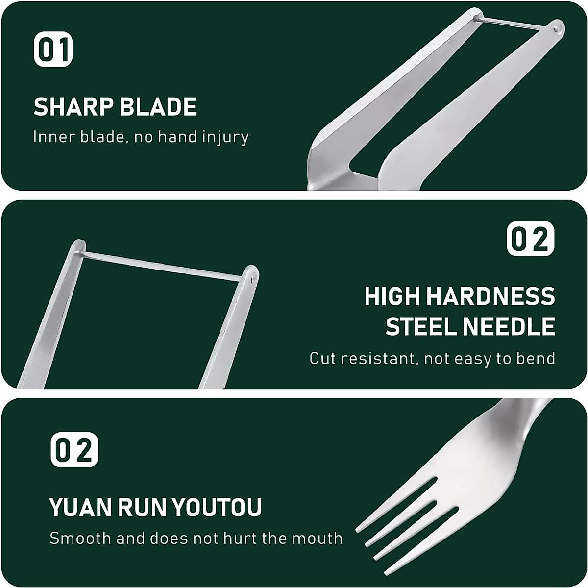 Generic Watermelon Fork Slicer Cutter,Portable Stainless Steel 2-in-1 Watermelon Fork Slicer, Watermelon Cutter Slicer Tool Fruit Forks Slicer for Home Party Camping Kitchen Gadget(2pcs), dsf451