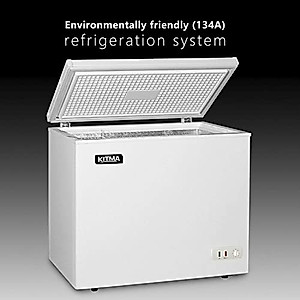 KITMA Chest Freezer - 7 Cu.Ft Reach-In Freezer Chest - Solid Door Deep Freezer with Wire Storage Basket, White
