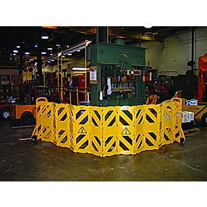 Rubbermaid Commercial 13-Foot Extendable Mobile Safety Sign/Barrier with Locking Straps, Yellow (FG9S1100YEL)
