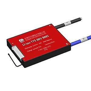 DALY BMS Li-ion 17S 60V 50A with Balance Wire and Temperature Sensor for Rated 3.7V Lithium Battery Power Bank Protection