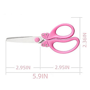 Kids Scissors, Kids Scissors for Girls, 5.9" Pink Kids Scissors, Girls Scissors, Child Safety Scissors for Kids for School and Classroom (Pink)