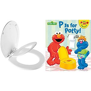 NextStep2 Round Potty Training Toilet Seat with Soft Close & P is for Potty! Sesame Street Lift-the-Flap Book