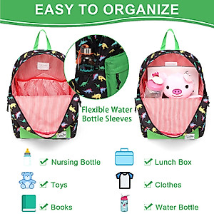 VASCHY Dinosaur Backpack for Toddler Kids Boys, Little Kid Preschool Backpacks with Chest Strap