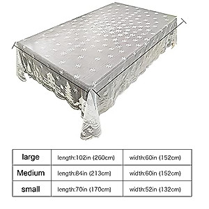 Pleaseedo 𝐗𝐌𝐀𝐗 𝐆𝐈𝐅𝐓 Christmas Lace Tablecloth, Rectangle Lace Tablecloth for Rectangle Table, White Snowflake Christmas Lace Table Cover, Rectangle Tablecloth for Holiday Party Decoration