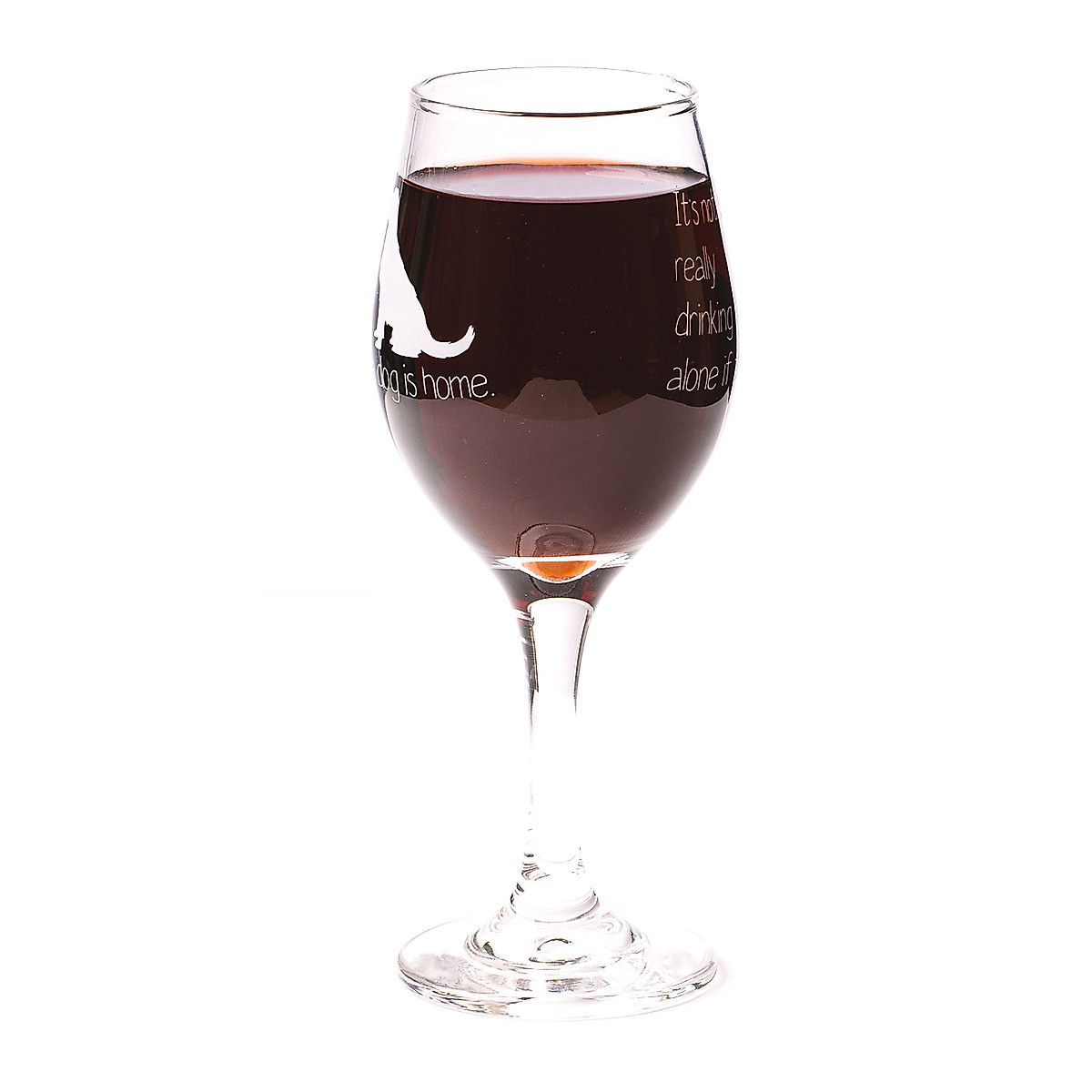 Funny Guy Mugs Dog Is Home Wine Glass, 11-Ounce - Fun Dog Lovers Wine Glasses with Sayings