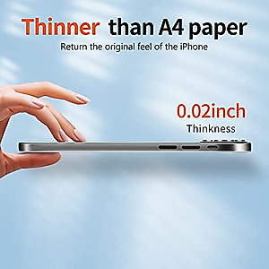 Purluct Compatible with iPhone 13 Pro Max Slim Case,Paper-Thin Transparent Finish Skin Back Case [Non Yellowing] Ultra Protective Cover with Camera Protection 6.7 Inch (Clear)