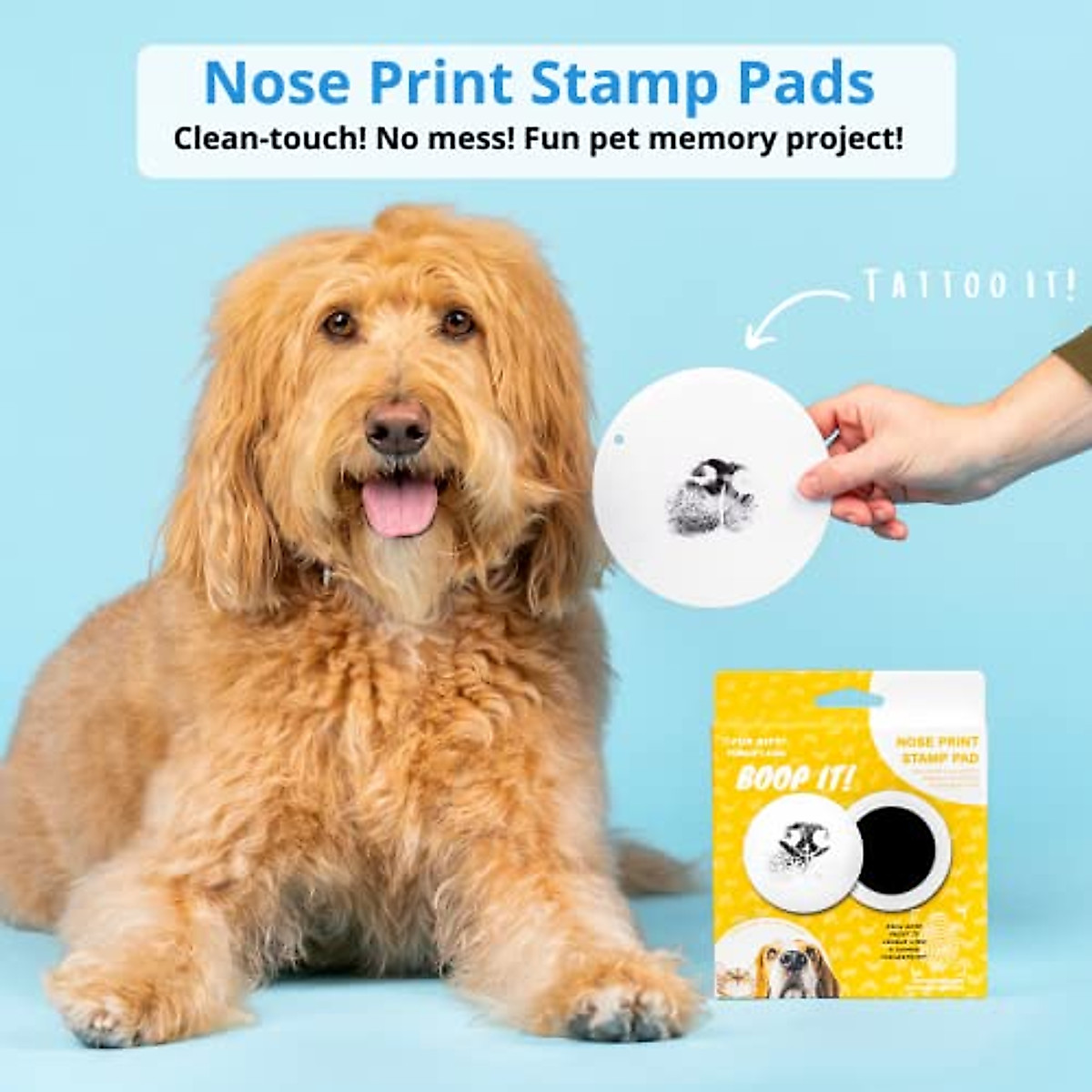 FUR GIFT Nose Print Stamp Pad, 100% Pet Safe, Pet Paw Print Kit, No-Mess Ink Pads, Imprint Cards, Pet Memorial Keepsake, Dogs, Cats, Small Pets, Pet Owner, Pet Memory Project, Nose Prints, All Breeds