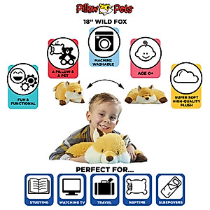 Pillow Pets Originals Wild Fox, 18" Stuffed Animal Plush Toy