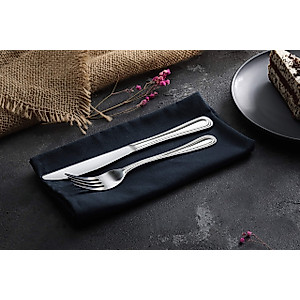 New Star Foodservice 58444 Bead Pattern, Stainless Steel, Dinner Knife, 8.5-Inch Set of 12