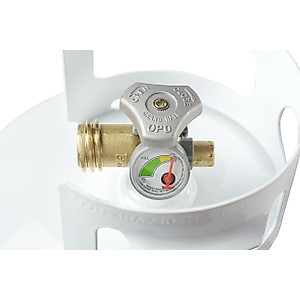 Flame King YSN230 20 Pound Steel Propane Tank Cylinder With Overflow Protection Device Valve and Built-in Gauge, Great For Grills And BBQs