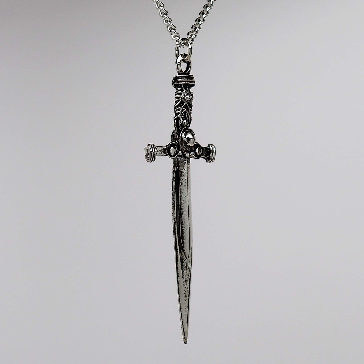 Sword with Engraved Handle Medieval Rennaissance Pendant Necklace