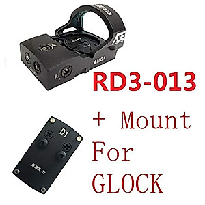 ADE Bertrillium RD3-013 Red Dot+Rear Sight Optic Mounting Plate/Adapter for All GLOCK (Non-MOS,Non-Aftermarket Slide) Standard models,Canik TP9SF and Taurus GX4,G3C&G3 with factory steel sights pistol