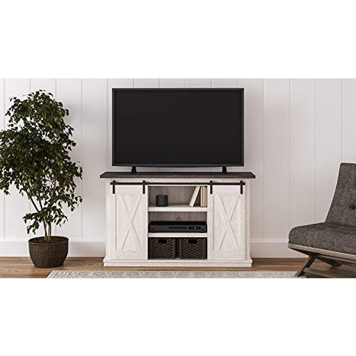 Signature Design by Ashley Dorrinson TV Stand, Whitewash