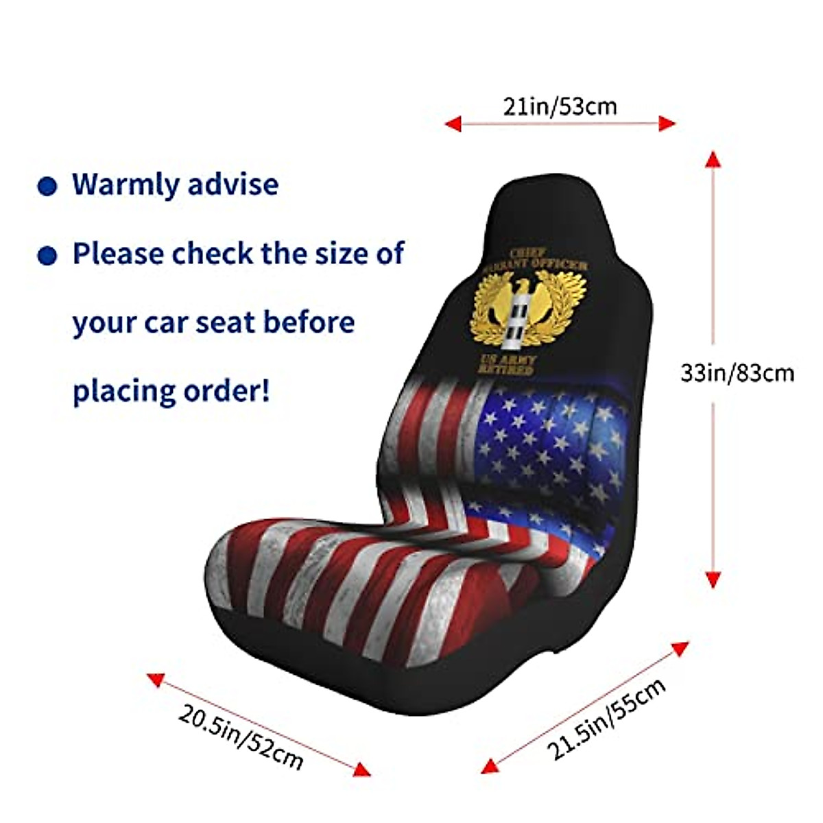 OSUKI Army Retired Chief Warrant Officer Emblem Cw2 Car Seat Covers, Universal Fit for Auto Truck Van SUV, Easy Install