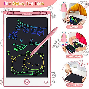Hockvill LCD Writing Tablet for Kids, 8.8 Inch Learning Toys for 3 4 5 6 7 Year Old Girls Boys, Toddlers Doodle Board, Reusable Drawing Pad Travel Essentials, Christmas Birthday Gift for Children