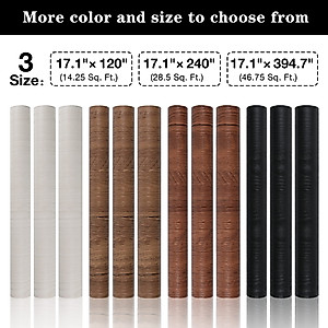 TORC Brown Wood Wallpaper Peel and Stick 17.1"x120", Faux Wood Contact Paper for Table Cabinet Dresser, Self Adhensive Removable Waterproof