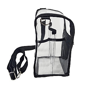 Jula Vance Transparent PVC Small Makeup Brush Buddy Make Up Brush Holder Clear Makeup Brush Makeup Tool Organizer Bag Makeup Brush Bag with Shoulder Strap