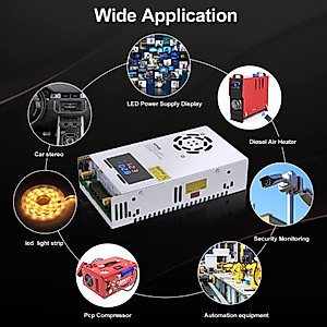 IMAYCC Adjustable Power Supply with LED Display - 110V AC to 24V DC Converter 480W 20A