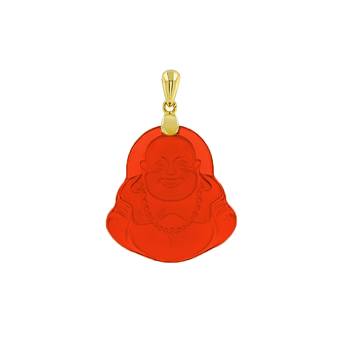 Happy Laughing Buddha Red Jade Pendant Necklace Figaro Gold Chain Genuine Certified Grade A Jadeite Jade Hand Crafted, Jade Necklace, 14k Gold Filled Laughing Jade Buddha necklace, Jade Medallion Red