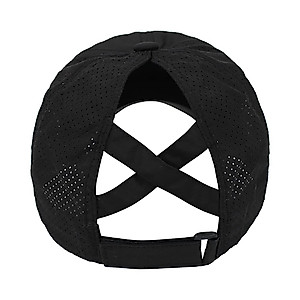 FASHIXD Ponytail Baseball Cap for Women Mesh Quick Dry Baseball Hat with Ponytail Hole (Black)