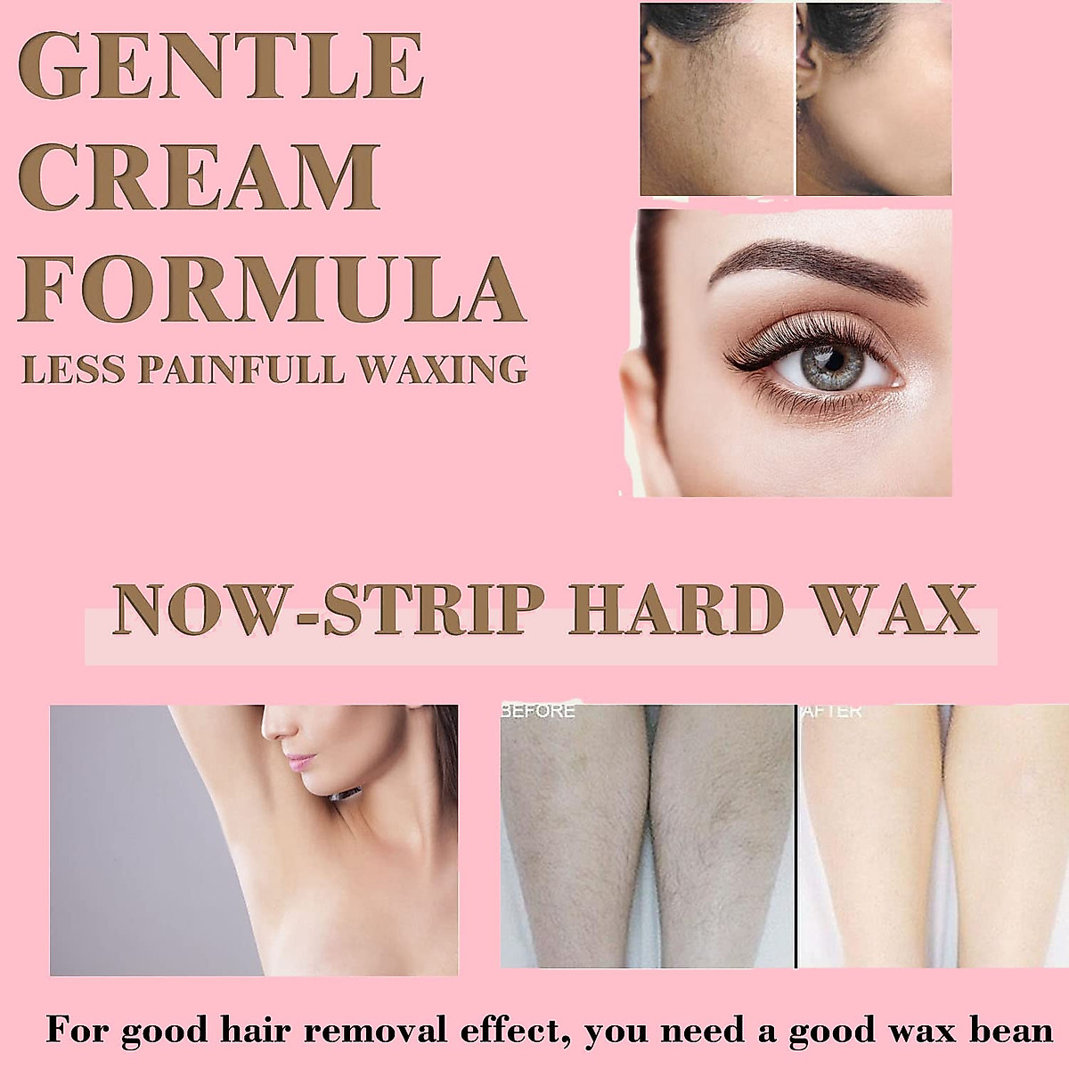 Hard Wax Beads for Hair Removal(300g/10.5OZ) Waxing Beads For Sensitive Skin with 10pcs Wax Spatulas, Painless At Home Wax Beans, Body, Bikini for Women Men Waxing ForWax Warmer (1 Rose 2 Lavander)