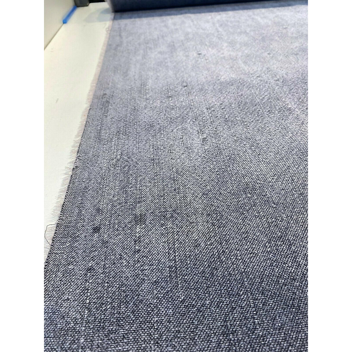 Affordable Home Fabrics Calvin Linen Denim Blue Italian Upholstery Fabric by The Yard