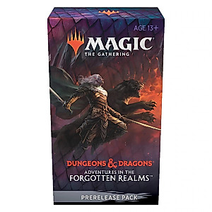 Card Game MTG Dungeons and Dragons Adventures in The Forgotten Realms Prerelease Kit - 6 Draft Boosters, Dice, Promo