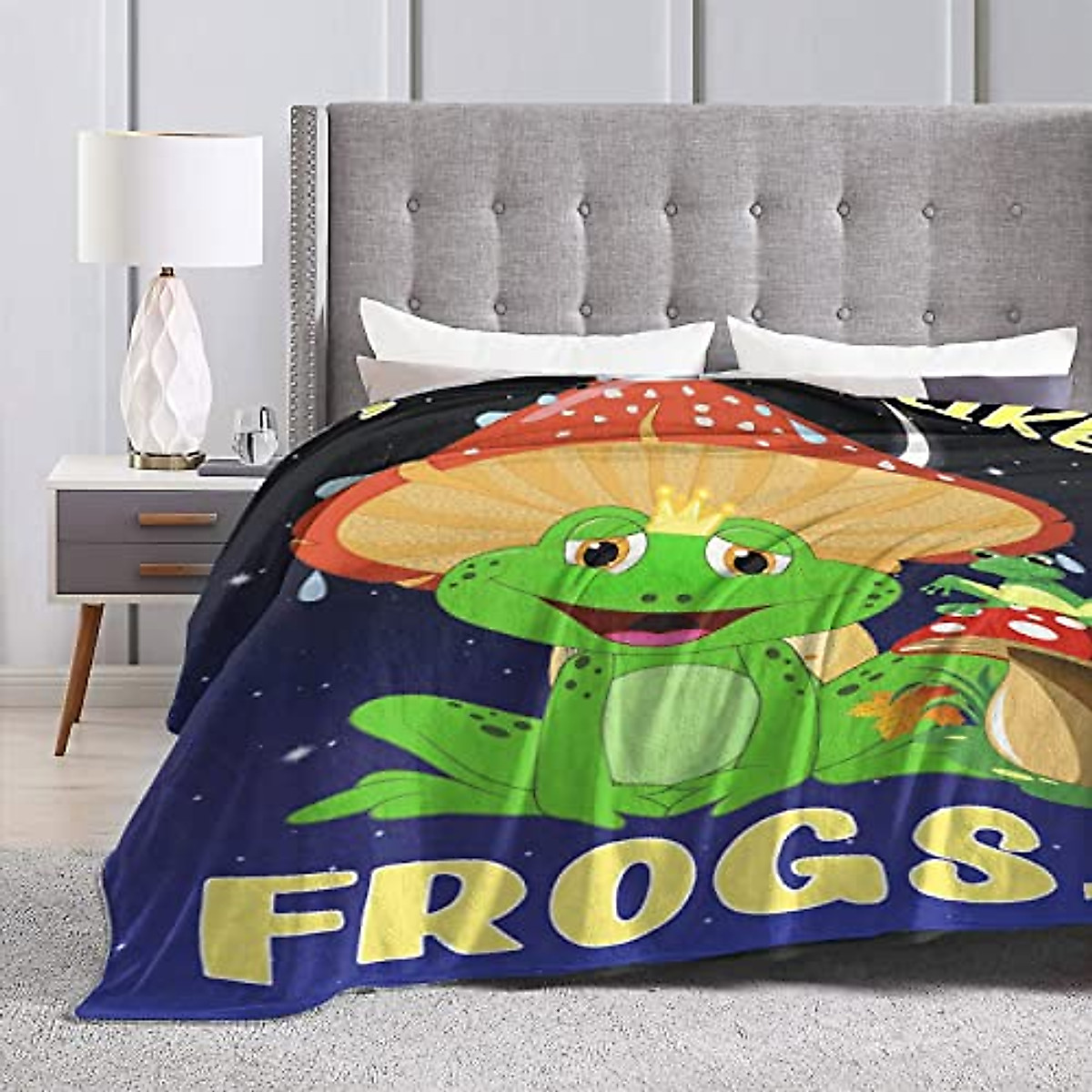 Frog Blanket I Just Really Like Frogs Soft Plush Warm Flannel Throw Blanket Frog Gifts for Girls Women Cozy Fluffy Fleece Blanket Quilt Decor for Sofa Bed Couch 30x40in Extra Small for Pets