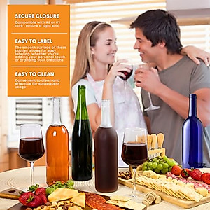 FastRack - W5 Bordeaux Wine Bottles, 12 Clear, 750 ml Empty Bottles - NO CORKS INCLUDED