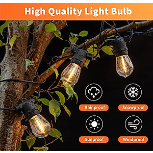 ALAMPEVER LED String Light Bulbs,E26 Bulb for Outdoor String Lights Bulb,24 Pack Waterproof S14 Replacement LED Bulbs，5W,2200K Warm White，Non-Dimmable