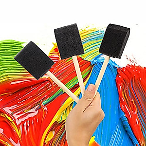 20 Pcs Foam Paint Brushes, 2 Inch Foam Brush, Wood Handle Sponge Brush, Sponge Brushes for Painting, Foam Brushes for Staining, Varnishes, and DIY Craft Projects