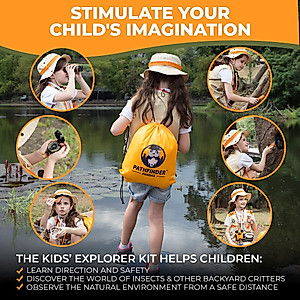 Kids Explorer Kit with Safari Vest & Hat for 3-12 Year Old Boys & Girls - Safari Costume Kids, Zoo Keeper, Paleontologist, Bug Kit & More - Giftable STEM Outdoor Explorer Kit for Kids + Bug Ebook