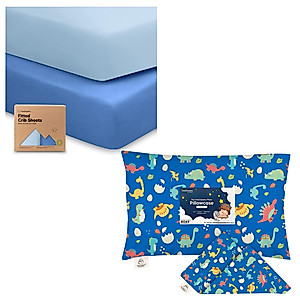 KeaBabies 2-Pack Organic Crib Sheets for Boys, Girls and Toddler Pillowcase for 13X18 Pillow - Jersey Fitted Crib Sheet - Organic Toddler Pillow Case for Boy, Kids - Baby Crib Sheets Neutral