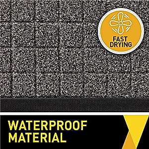 GRIP MASTER Durable Tough Natural Rubber Doormats, 29x17 Size, Waterproof Boots Scraper Mats, Commercial Heavy Duty Indoor Outdoor Door Mat for Winter Snow, Low-Profile Easy Clean, Gray Quatrefoil
