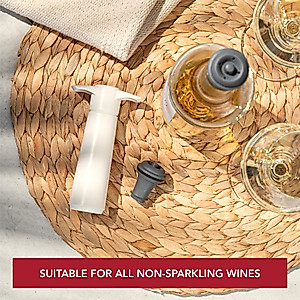 Vacu Vin Wine Saver Pump White with Vacuum Wine Stopper - Keep Your Wine Fresh for up to 10 Days - 1 Pump 1 Stopper - Reusable - Made in the Netherlands