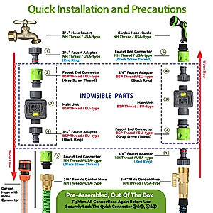 RAINPOINT Water Meter for Garden Hose, Water Flow Meter with Connectors, Measures Single/Total Water Usage in Gallons Liters, Flow Rate in GPM LPM, Garden Watering, Pool or RV Filling,V2, 2023 Release