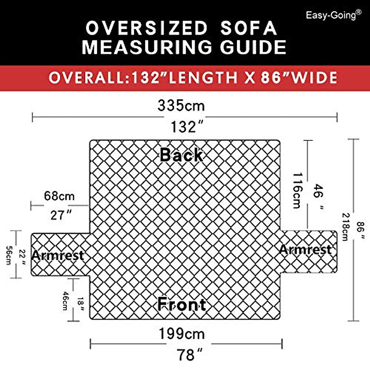 Easy-Going Reversible Oversized Couch Cover for 3 Cushion Couch Sofa Cover for Dogs Water Resistant Furniture Protector Cover with Foam Sticks for Pet (Oversized Sofa, Gray/Light Gray)