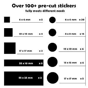 GreCreft LED Light Blocking Stickers, Light Dimming LED Filters, (3 Sheets) Light Covers for Electronics, Light Stickers Blackout, Dimming 80% ~ 100% of LED Lights