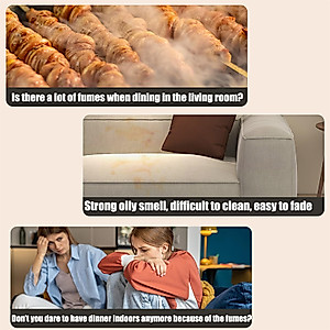 Lorivu Smoke Purifier, Lorivu Portable Smoke Purifier Fan, Lorivu Smoke Remover, Portable Kitchen Exhaust Fan, Portable Range Hood for Kitchen, Home, Bbq, Hot Pot (Plug In)