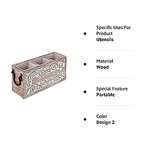 Wooden 3 Compartment Makeup Desk Organizer Flatware Utensil Caddy Cutlery Holder for Party CTH01 Storing of Makeup Tools, Small Accessories at Home & Office Vanities & Bathroom Counter-top