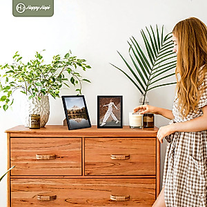 4x6 Picture Frame Set of 5, Wood Photo Frames for 4x6 Pictures Wall Gallery Black 4x6 Frames Tabletop or Wall Mount Display for Prints, Photos, Paintings, Landscape and Kids Artwork (Black)