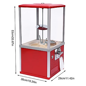 LIYUANJUN Vending Machine, Commercial Vending Machine for 1.1-2.1" Coins Pinballs Round Capsules Bouncy Balls Prize Candy Machine Gumball Vending Device Freestanding Mounting (Red)